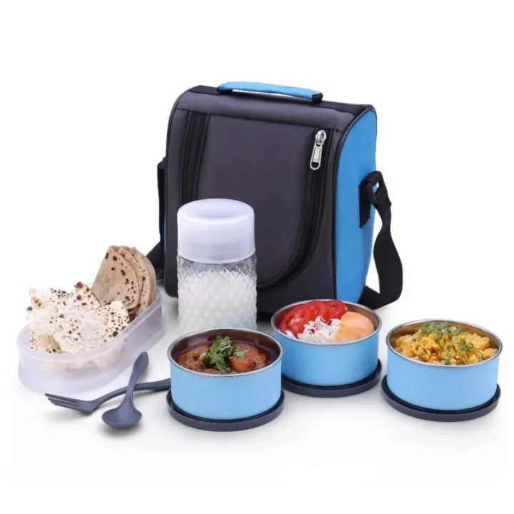 Lunch Box with Fabric Bag for Office & School Use | 4 Unique Tight and ...