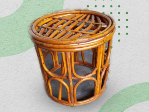 Handicrafts Beath Beth Bamboo Cane Wood Bar Stool, Mudda, Muda Garden ...