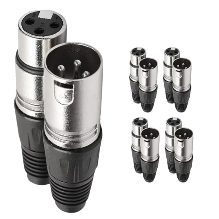 NAMUNY 5 Pairs 3 Pin XLR Female Male Microphone Audio Cable Wire ...