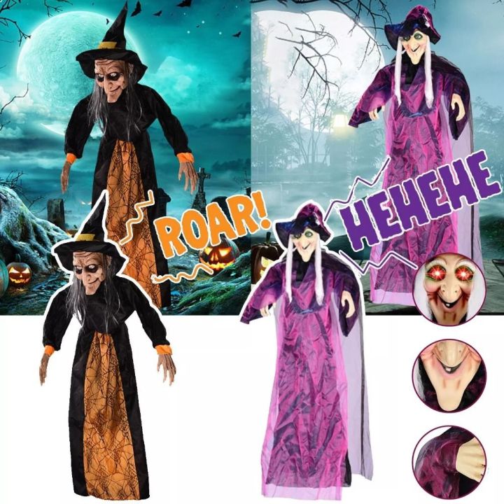 Creativity Halloween Life Size Talking Witch Purple Outdoor Spooky ...