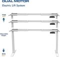 Double motor three-section lift inverted height adjustable table desk ...