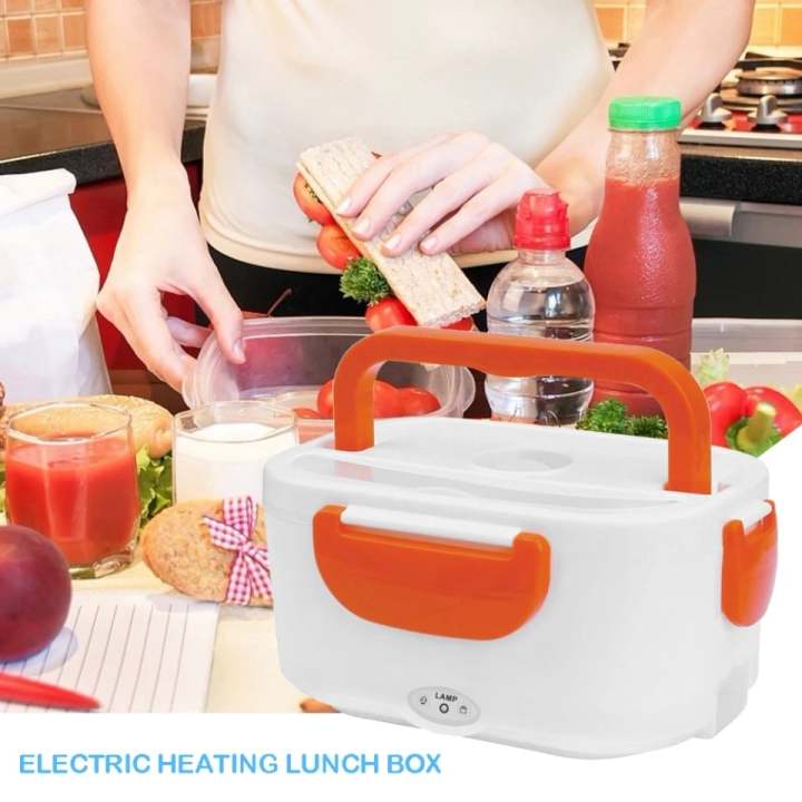 2 In 1 Electric Heating Lunch Box 40 W With Spoon And Two Compartments ...