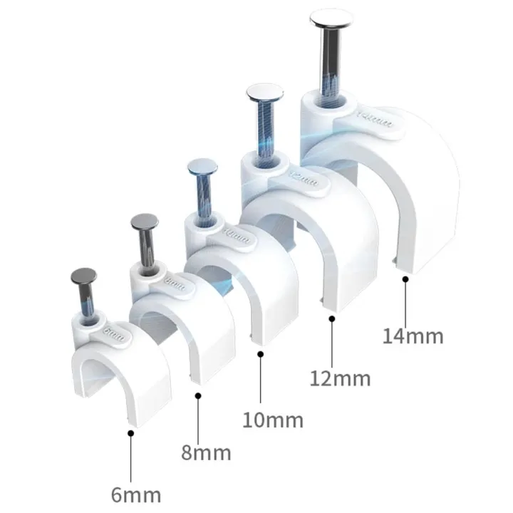 100pcs Durable U Shape Circle Wall Clip Wall Hanging PVC Pipe Line ...