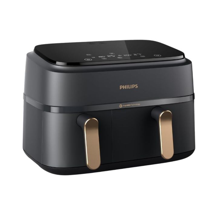 Philips 9L Airfryer with Dual Baskets for Full Tray Cooking & 8 Preset ...