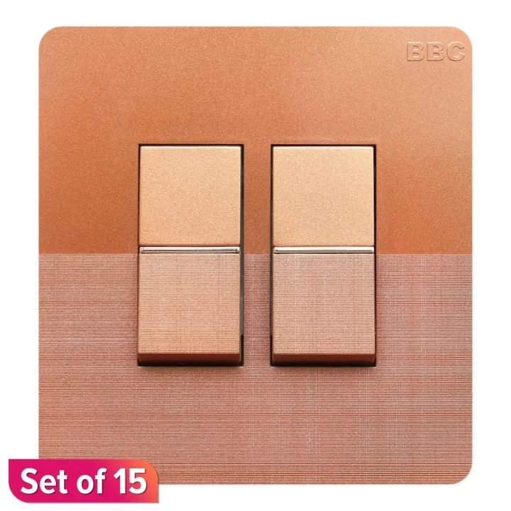 Brown BBC 2 Gang Switch Set of 15 | Daraz.com.np