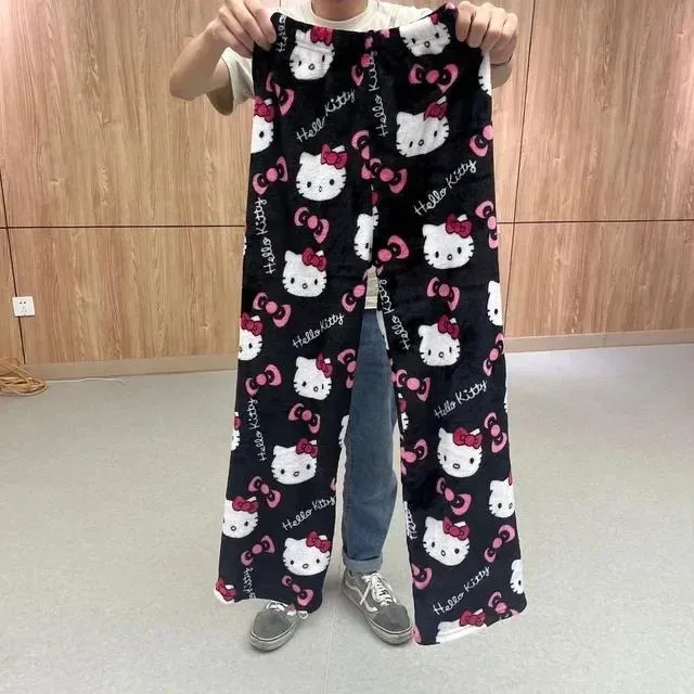 Miniso Sanrio Hello Kitty Kawaii Loungewear Set Loose Flannel Ladies ...