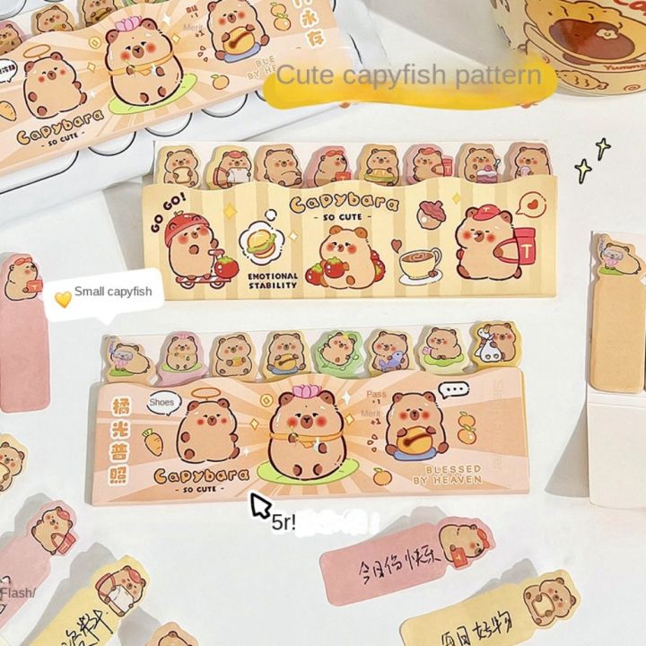 New Cute Cartoon Capybara Index Sticky Calendar Marking Labels School ...