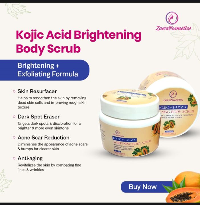 Kojic and Papaya Exfoliating Body Scrub - 100gm Zuwa Cosmetics | Daraz ...