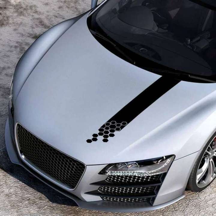 Honeycomb Car Hood Bonnet Sticker Racing Style Vinyl Decal For Audi Voo ...