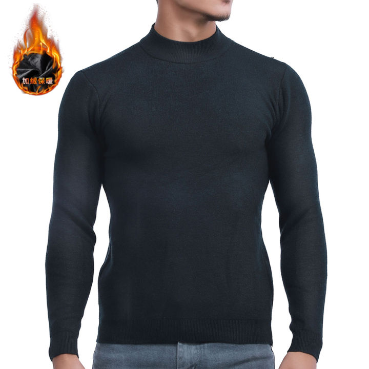 Men Plain Wool T-Neck Sweater with Fur Inside | Daraz.com.np