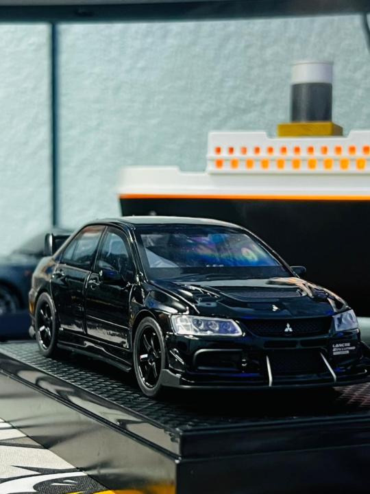 🚗 1:32 Mitsubishi Lancer EVO IX Diecast Model – JDM Sports Car with Alloy Body, Display Stand ...