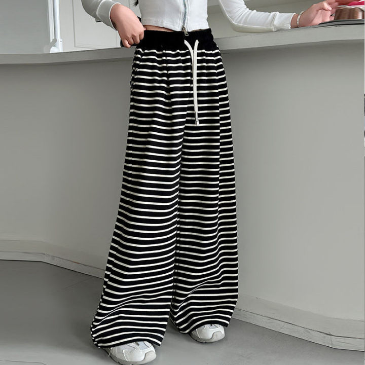 Girls striped wide-leg pants spring new children's bell bottoms, baby ...