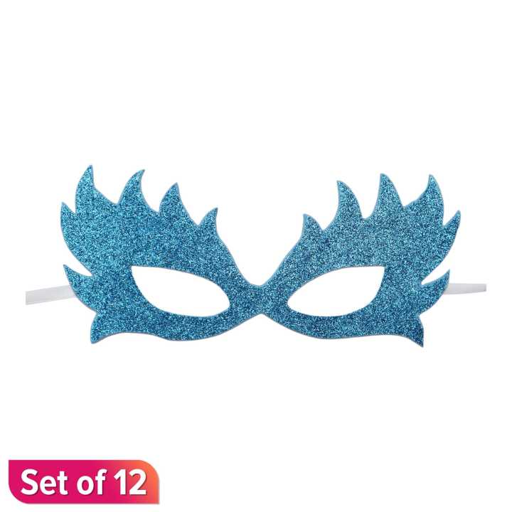 Royal Blue Glitter Form Dragon Eye Face Mask Set Of 12 | Daraz.com.np