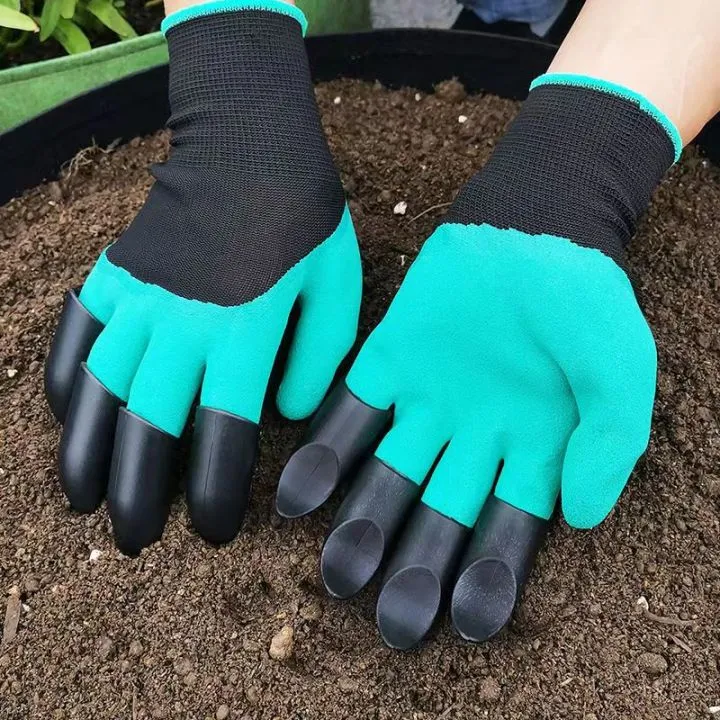 Garden Gloves For Digging & Planting With 4 Abs Plastic Claws Gardening ...