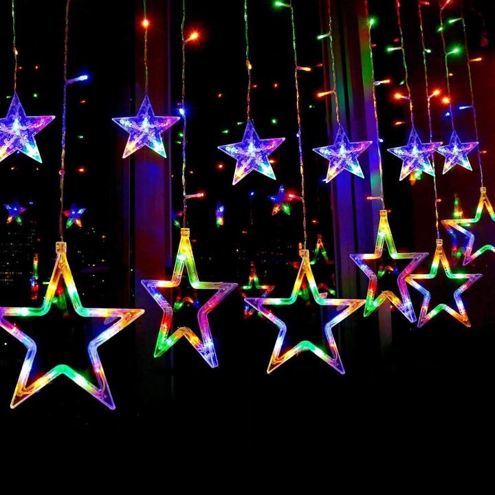 Decorative Star Curtain String Light/Decorative Hanging Light With 8 ...