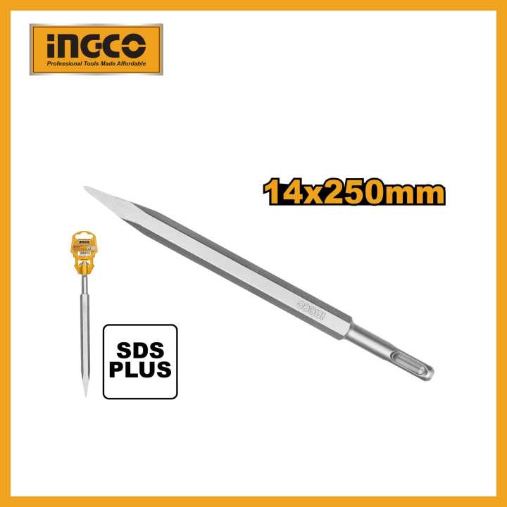 INGCO 14X250mm pointed/ flat SDS plus chisel For concrete, brick wall,cement | Daraz.com.np