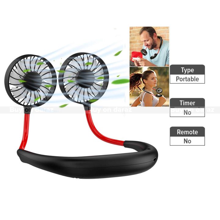 Usb Rechargeable Wearable Portable Handsfree Neckband Fan Mini Neck ...