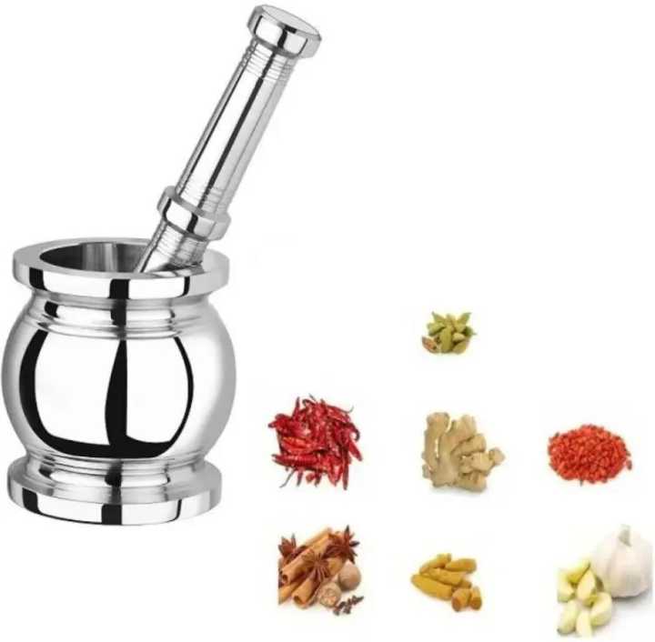 Aluminium Mortar and Pestle Set Kitchen Khalbatta Okhli Khal Musal ...