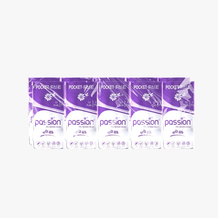 Passion Pocket Face Tissue 10 Pulls X 10 Packets Pack | Daraz.com.np