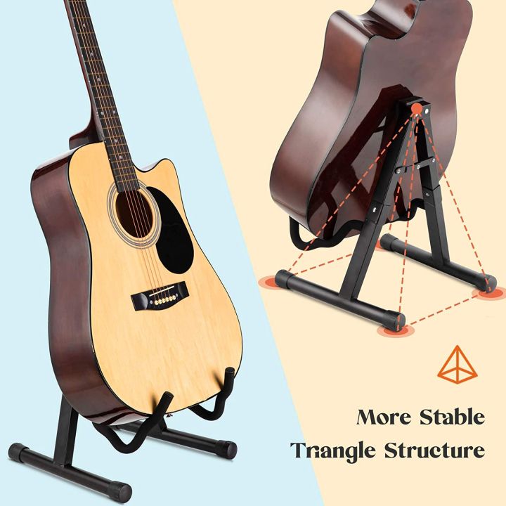 Guitar Folding A-Frame Stand for Acoustic Electric and Classic Guitars ...