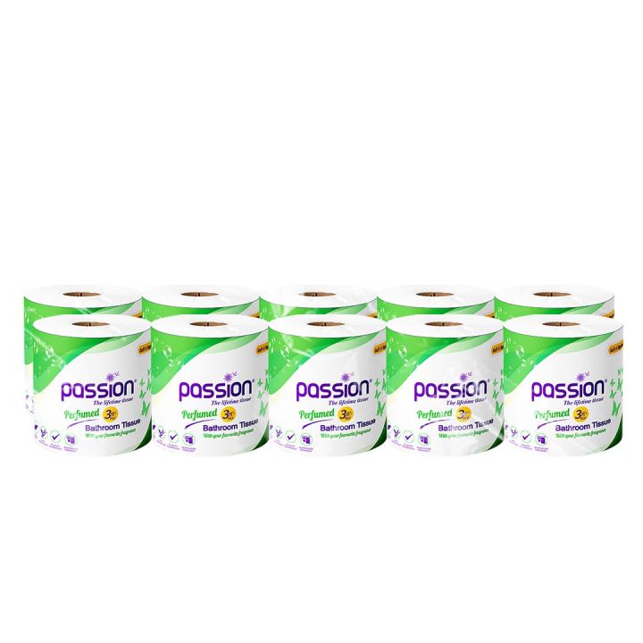 Passion Perfume 3 Ply Bathroom Tissue 290 Sheets - 10 Roll Combo Pack ...