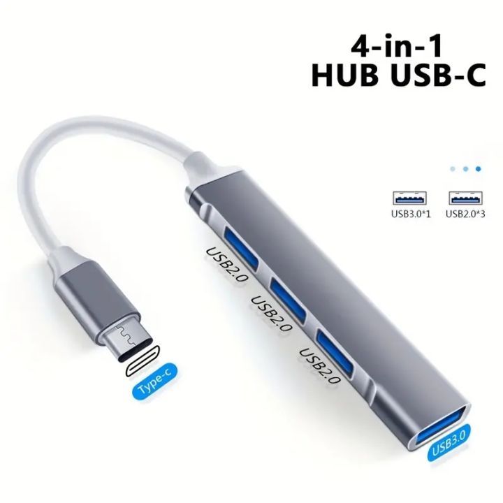 USB C HUB 3.0 Type C Extender 4 Port Splitter Adapter OTG Docking ...