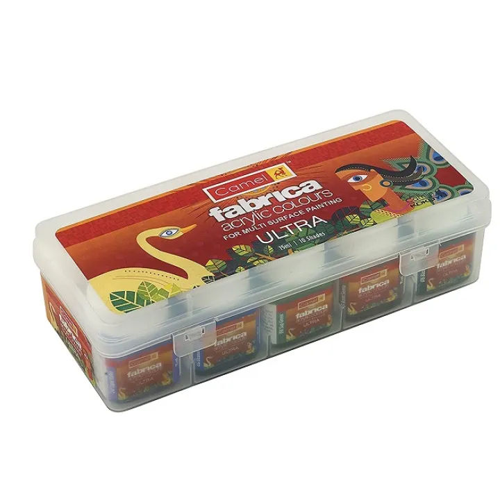 Camel Fabrica Acrylic Fabric Color Paint Set, 15ml, 10 Shades | Daraz ...