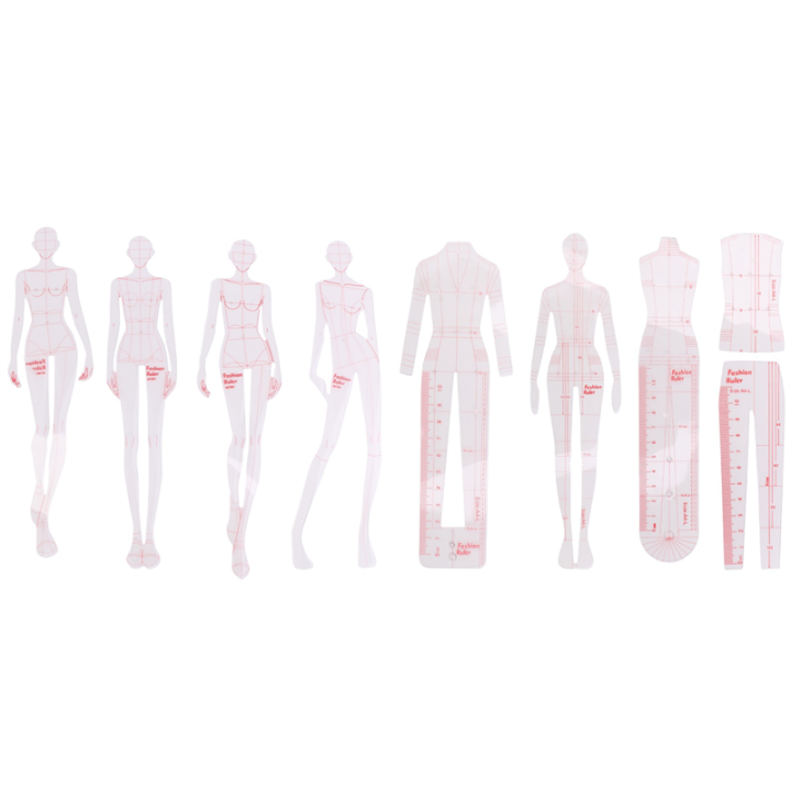 OUMERY Fashion Illustration Rulers Sketching Templates Ruler Sewing ...