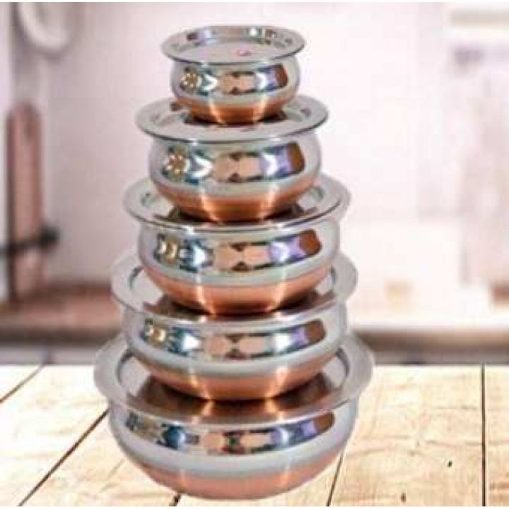 Nepali Copper/Steel 5 pcs Handi set | Daraz.com.np