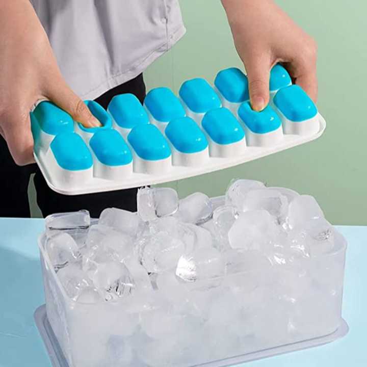 12 Cubes Super Flexible Rubber Base Ice Tray | Daraz.com.np