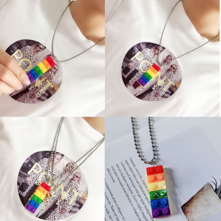 【Innovative designs】Rainbow Building Blocks Necklace Little Book Same ...