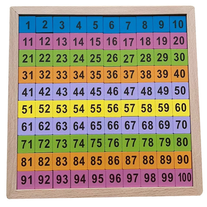 OUMERY Mathematics Teaching Aids 1-100 Digital Continuous Board Wooden ...