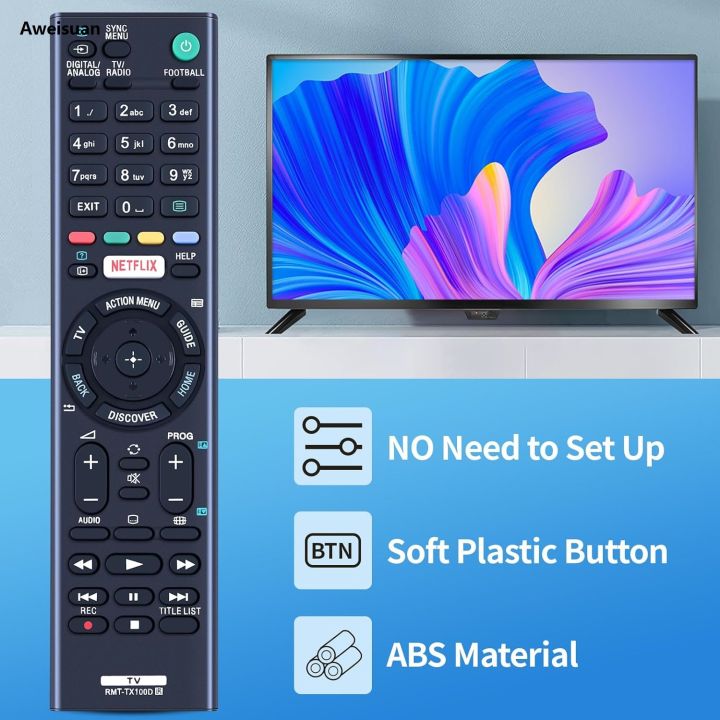 Aweisuan RMT-TX100D Replaced Remote Control Compatible with Sony Smart ...