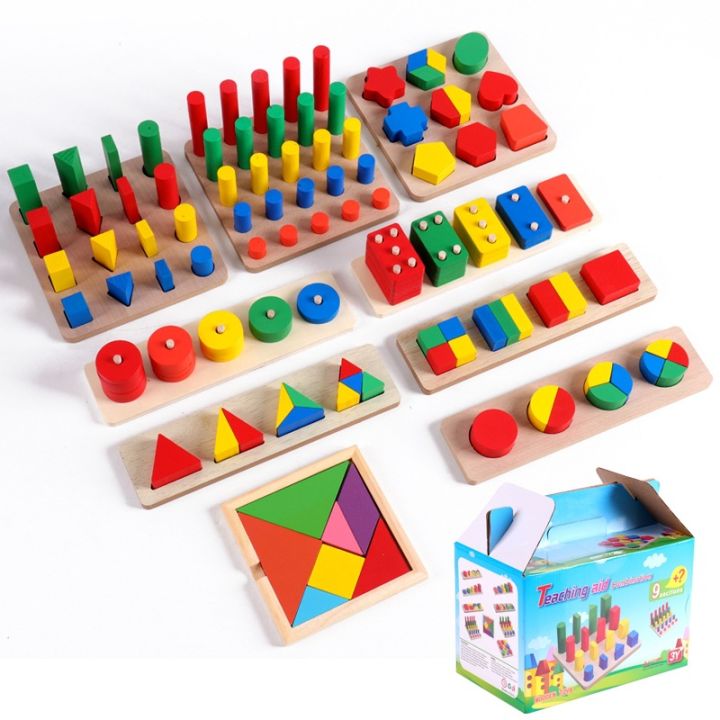 9-in-1 Wooden Montessori Educational Learning Toys for Baby | Early ...