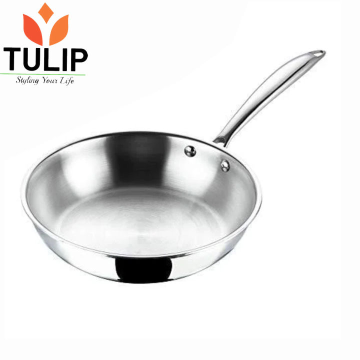 Tulip Try-Ply Steel Cookware 3 Layer Induction Base Frypan With Lid ...