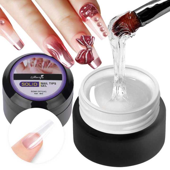Monja 8 ml Transparent Nail Art Multi-Use Gel Decoration Solid Adhesive ...