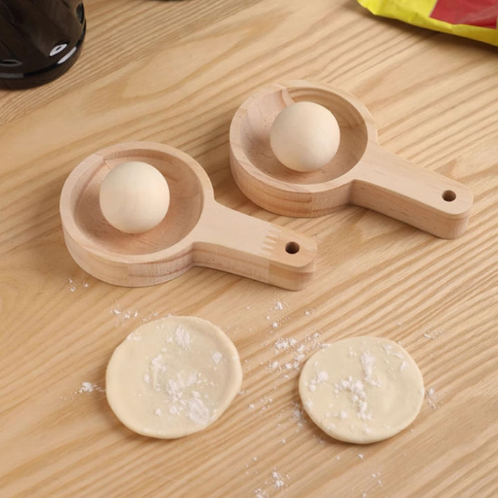 Round Wood Dumpling Skin Maker Ball Rolling Manual Dumpling Maker ...