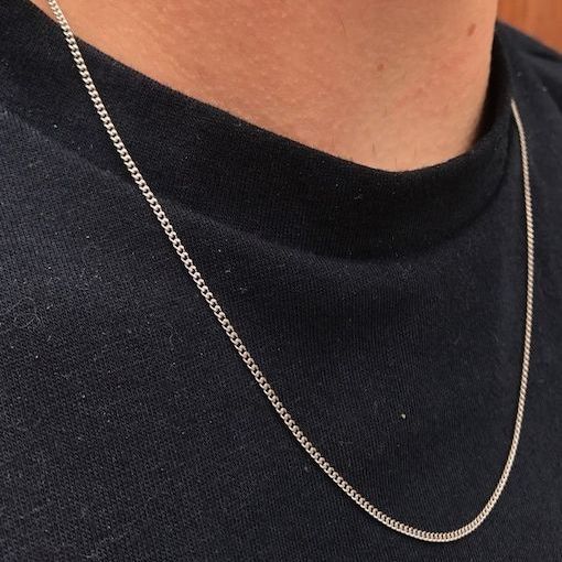 Simple Classic Design Silver Plated Chain Necklace For Men | Metal ...