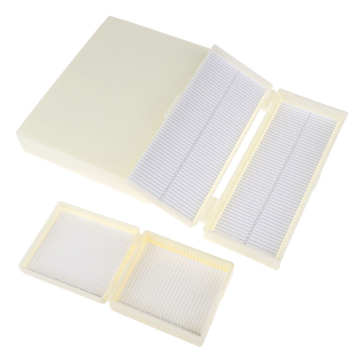 25/50pcs Plastic Microscope Glass Slide Box Biological Slices Storage ...