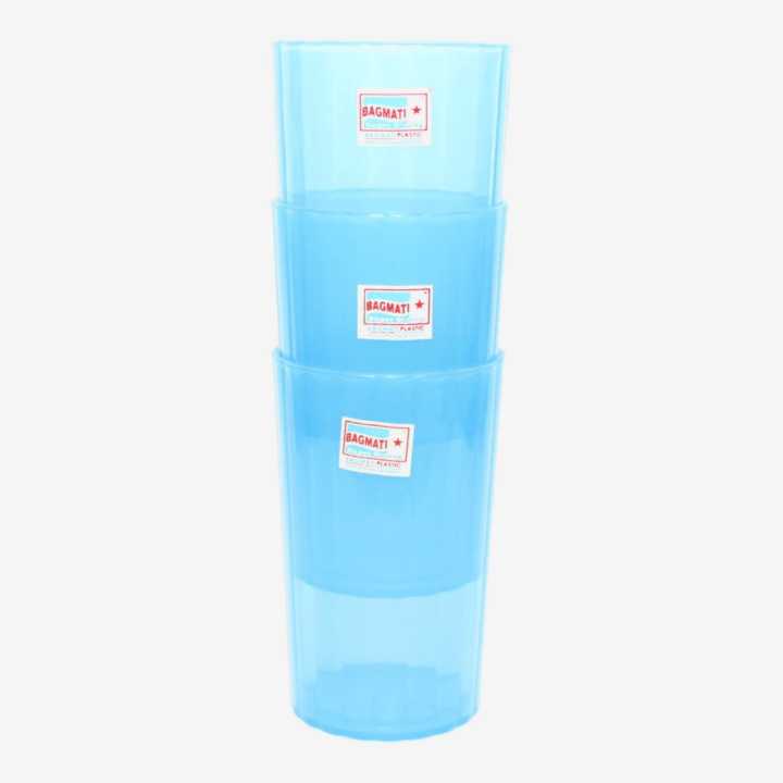 Blue Color Unbreakable Polycarbonate Plastic Water Glass 300 ML - Pack ...