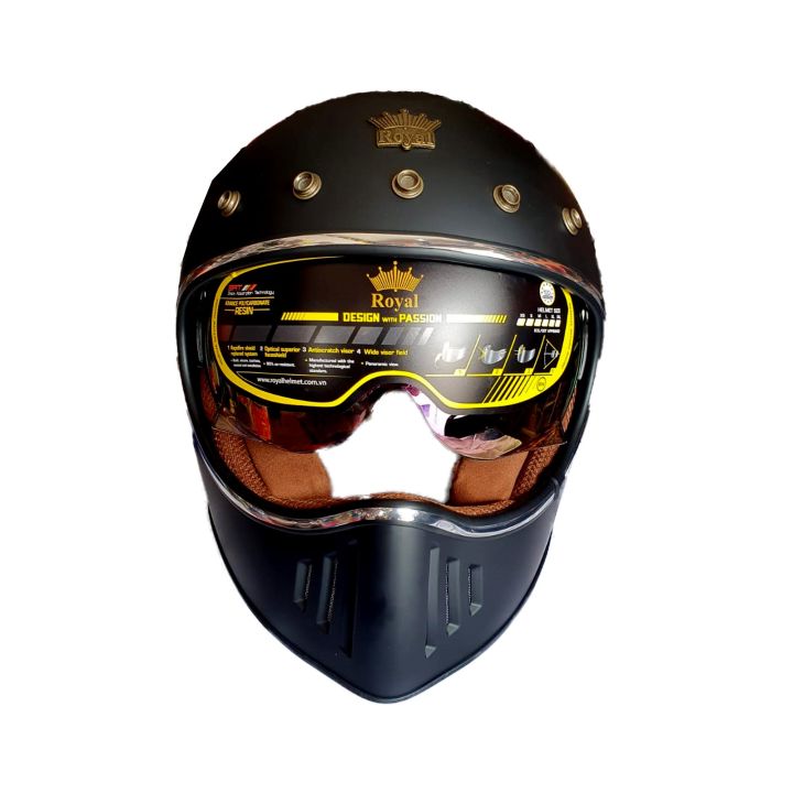 Royal Full Face Motorcycle Helmet Retro Design DOT Approved | Daraz.com.np