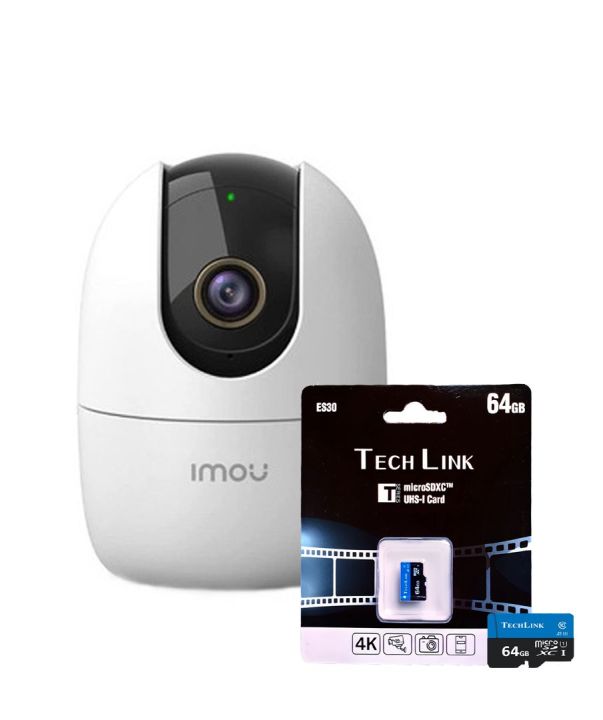 Imou Ranger 2 Wireless 3MP WiFi 360° Camera Including Techlink 64 GB SD ...