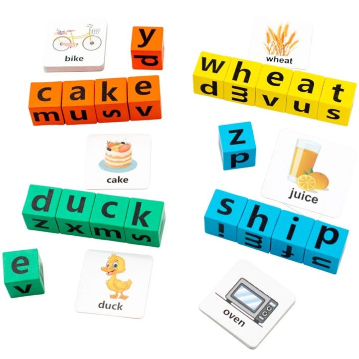 Interactive Puzzle Toy English Card English Word Spelling Toy Wooden ...