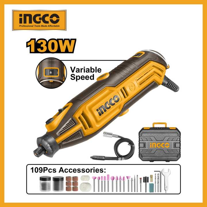 INGCO 130W Variable Speed Mini Grinder With 109pcs Accessories MG13328 ...