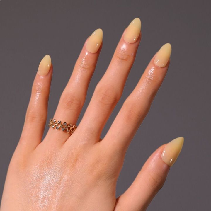 Manicure Long Almond False Nails French Simple Fake Nails Detachable ...