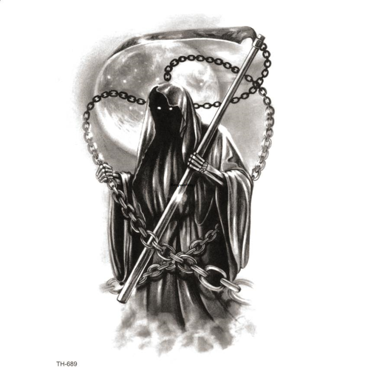 Renyuan 【Beauty Code】Grim Reaper Waterproof Temporary Tattoo Sticker ...