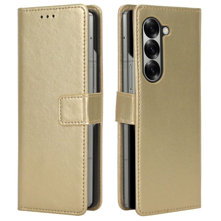 Vantime for Samsung Galaxy Z Fold6 Classic Faux Wallet Case Card Slot ...