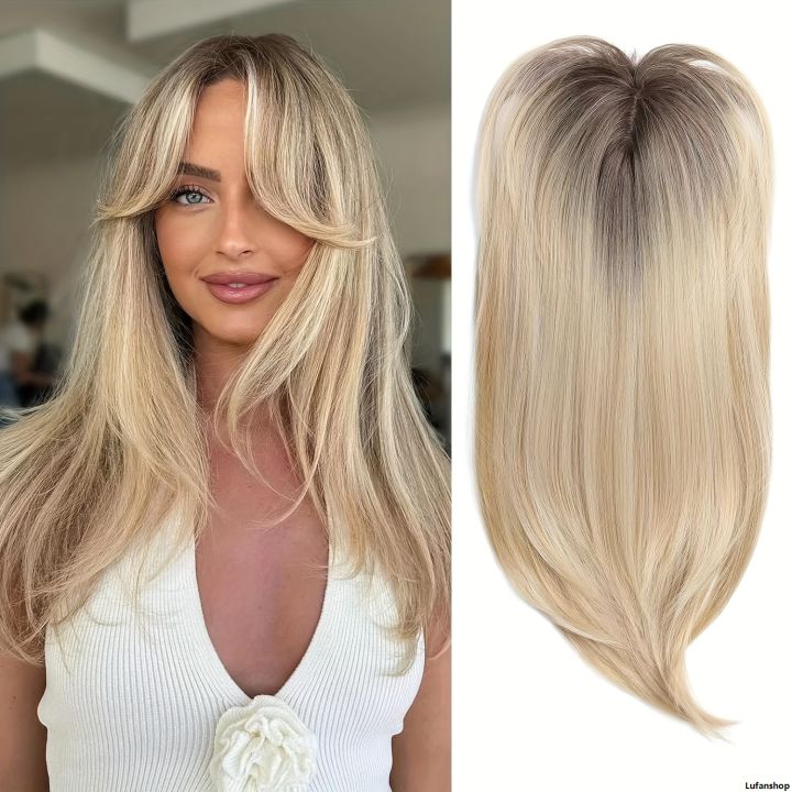 LufanshopFashion 55.88 cm Long Layered Hair Topper - Natural Ombre ...