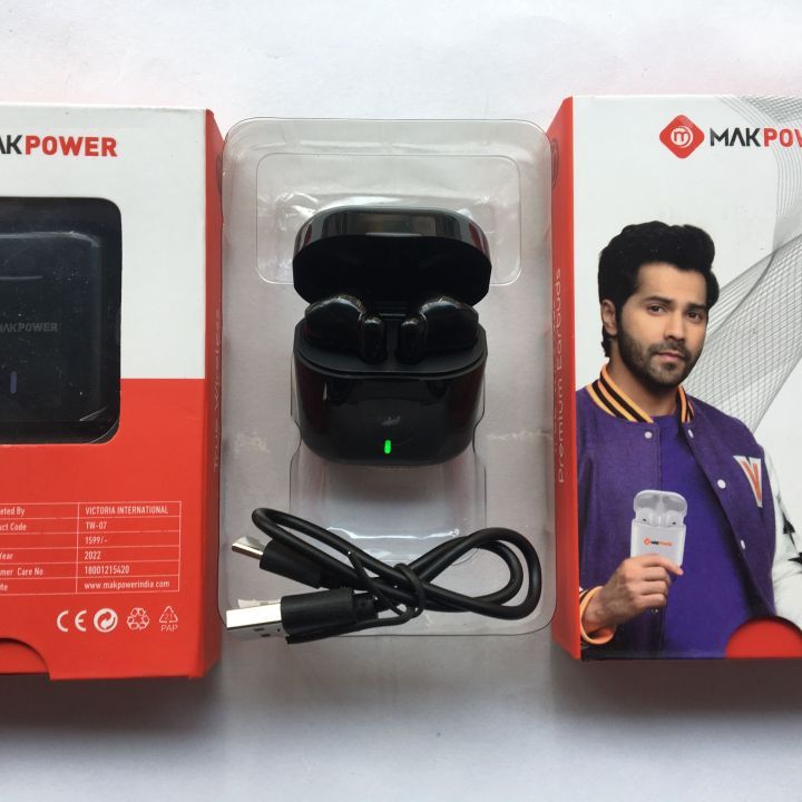 Mak Power Tw-07 True Wireless Premium Earbuds Long Battery Backup ...