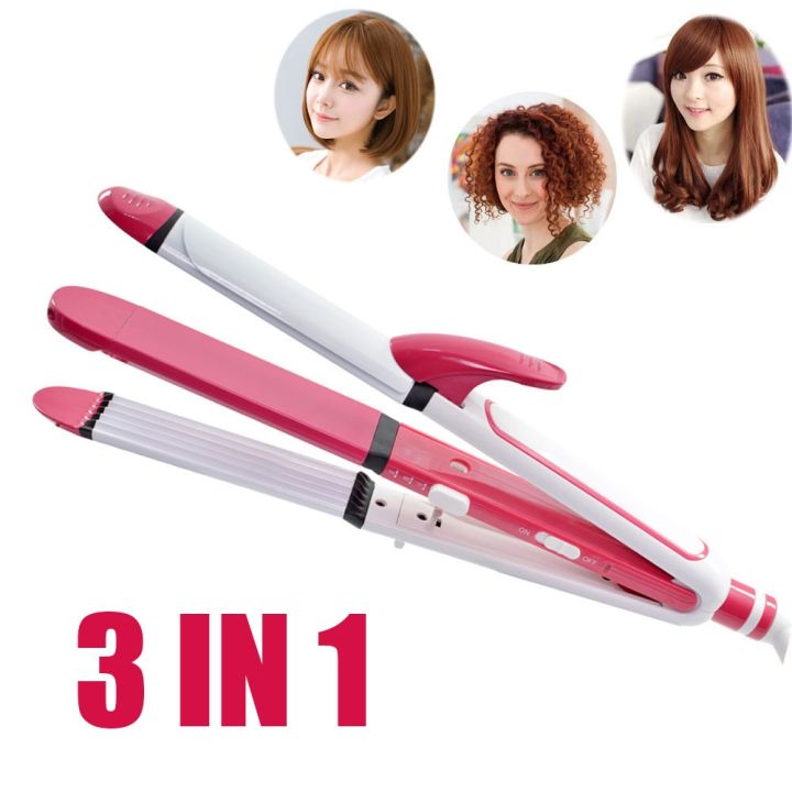 Professional 3 In 1 Hair Straightener Curler Tacos Styling Anti ...